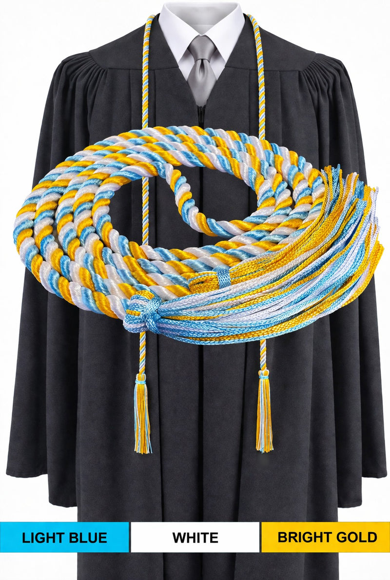 Honor Cords | Grad Cords - Tagged "sky blue white bright gold" | Senior ...