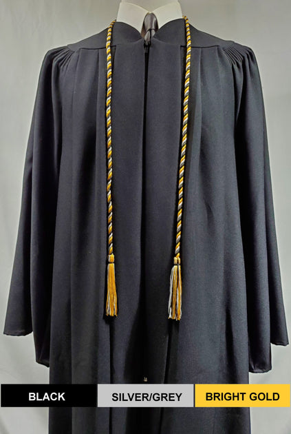 Honor Cords: Black-Silver-Bright Gold | Senior Class Graduation ...