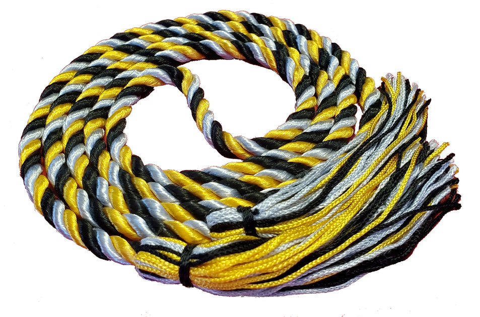 Honor Cords: Black-Silver-Bright Gold | Senior Class Graduation ...