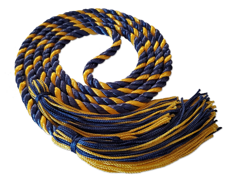 Navy Bright Gold Honor Cords | Senior Class Graduation Products ...