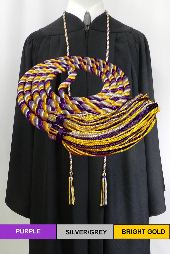 Purple Silver Gold Honor Cords | Senior Class Graduation Products ...
